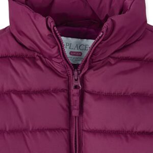 The Children's Place Girls' Medium Weight Puffer Jacket, Wind, Water-Resistant, Rose Parade, Small (5/6)