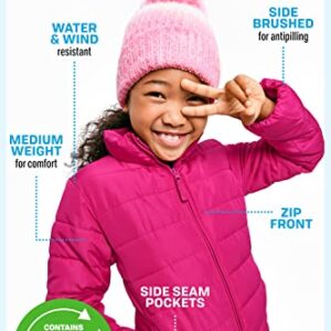 The Children's Place Girls' Medium Weight Puffer Jacket, Wind, Water-Resistant, Rose Parade, Small (5/6)