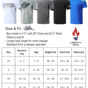 5 Pack Boys Athletic Shirts, Youth Activewear Dry Fit Tshirts for Kids, Short Sleeve Tees, Bulk Athletic Performance Clothing (Set 3, Medium)