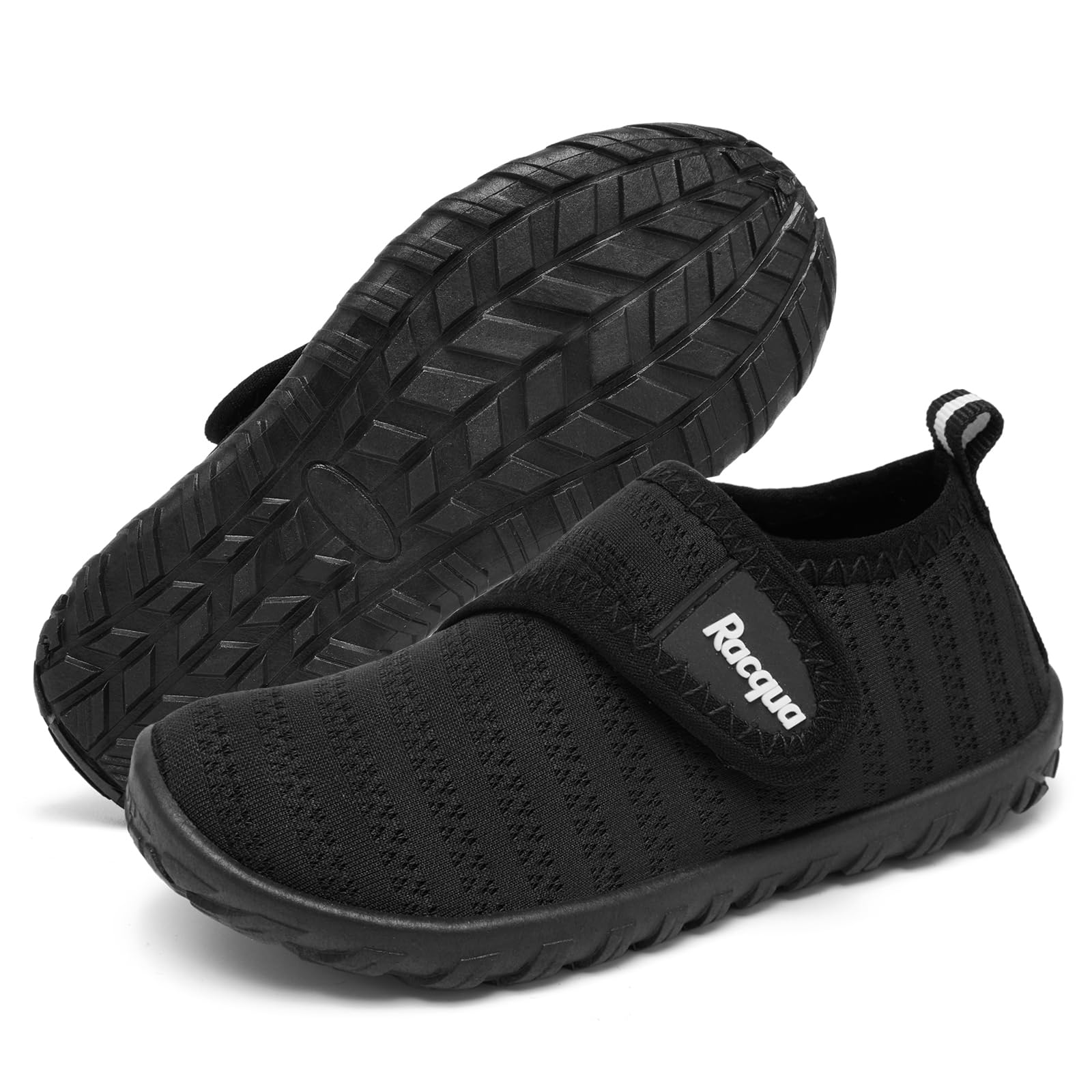 Racqua Boys Todder Water Shoes Girls Non-Slip Resistant Quick Dry Lightweight Shoes Barefoot Pool Swim Beach Water Park Aqua Shoes Toddler Black 9