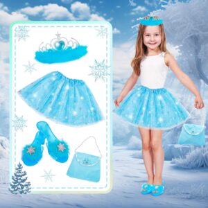 Hohosunlar Princess Dress Up Toys, Girls Dress Up Costumes Set W/ 3 themes of Unicorn Mermaid Ice Skirts, Shoes, Crowns, Purse and Toddler Jewelry Boutique Kit, Pretend Play Gifts for Girls 3-6