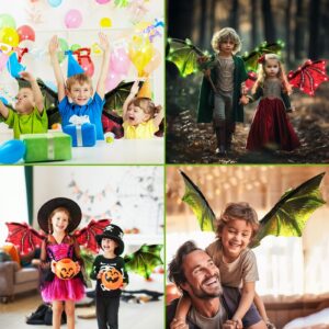 Toddler Electric Dragon Wings, Kids Dinosaur Costume Wings with LED Light & Music, Halloween Dino Dress-Up Costumes for Boys & Girls, Green Dinosaur toys for Kids as Christmas Birthday Party Gifts