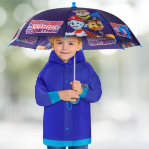 Nickelodeon boys Nickelodeon Kids Slicker, Paw Patrol Toddler Boy Rain Wear Set, for Ages 2-7 Slicker and Umbrella, Dark Blue, LARGE AGE 6-7 US