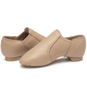 Stelle Jazz Shoes for Girls and Boys Slip-On Leather Dance Shoes (Toddler/Little Kid/Big Kid)(SJ05-Tan,1ML