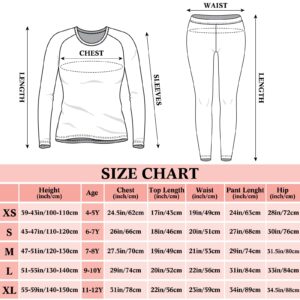 3 Set Girls Thermal Underwear Soft Long Underwear Winter Thermal Top and Bottom with Fleece Lined Base Layer for Girls (2 in Black, 1 in Grey, Medium)