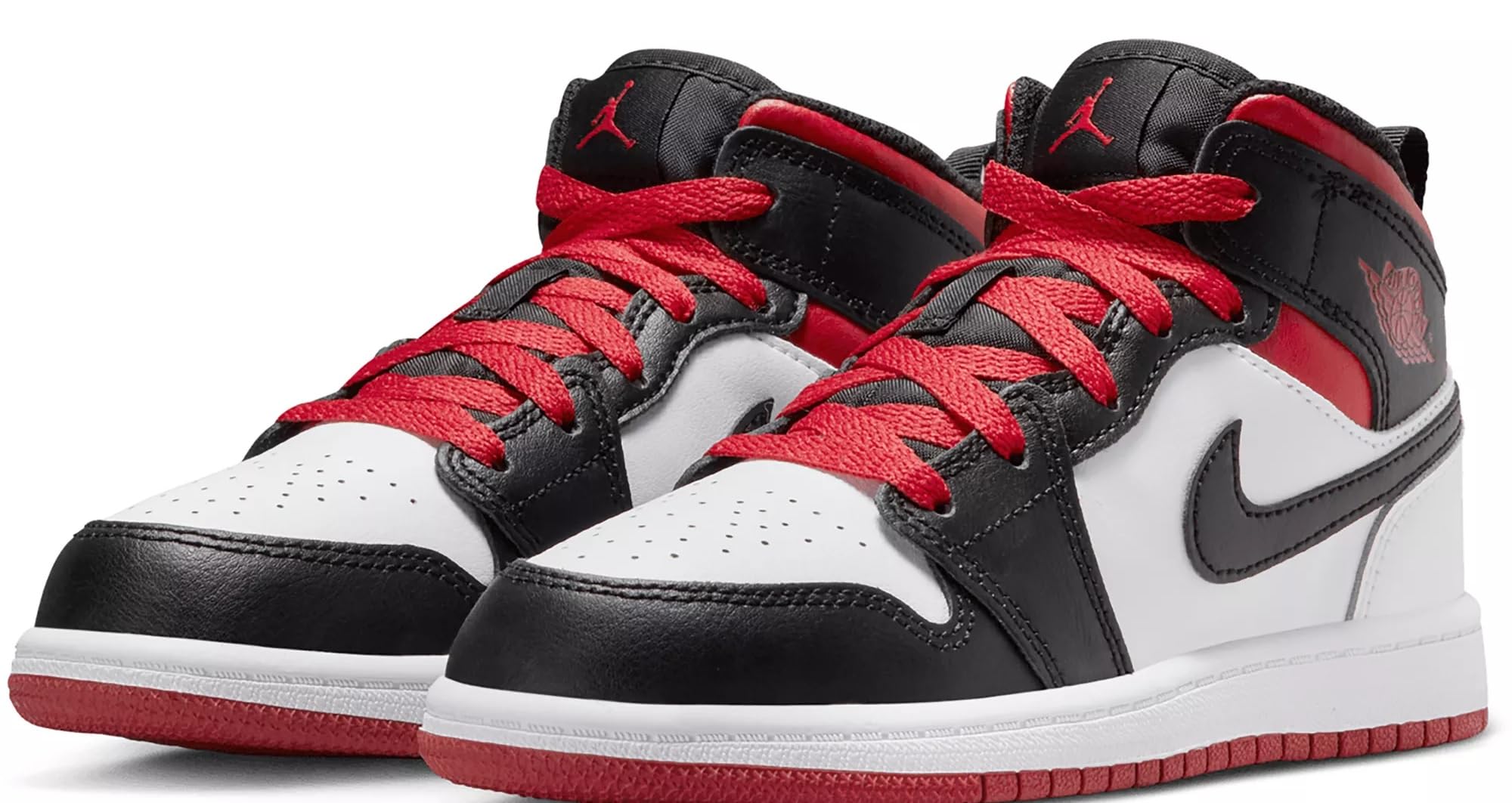 Jordan Little Kid's 1 Mid White/Gym Red-Black (DQ8424 106) - 1.5