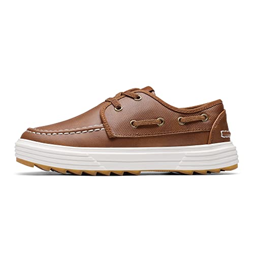 Bruno Marc Boy's Boat Shoes Slip on Loafers Casual Dress School Shoes, Brown, Size 13, SBLS2336K