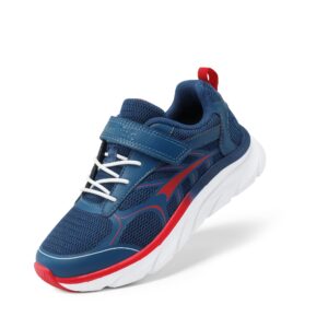 dream pairs boys girls tennis shoes sneakers for kids athletic running shoes lightweight breathable walking shoes,size 12 little kid,navy/red,sdrs2326k