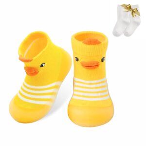 zurlefy baby first walking shoes, cute duck baby sock slipper, sneakers for unisex newborn infants toddlers boys girls(37-05xl)