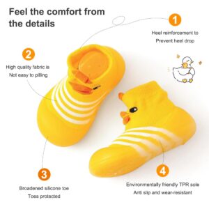 ZURLEFY Baby First Walking Shoes, Cute Duck Baby Sock Slipper, Sneakers for Unisex Newborn Infants Toddlers Boys Girls(37-05XL)