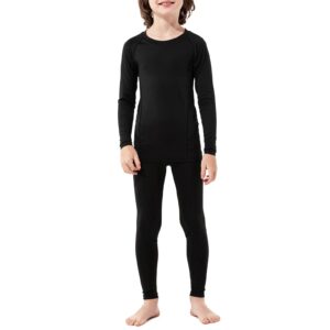 Youth Boys Long Sleeve Compression Shirts and Leggings Pants Kids Thermal Underwear Set Base Layer Athletic Football Undershirt Black Line Set Small