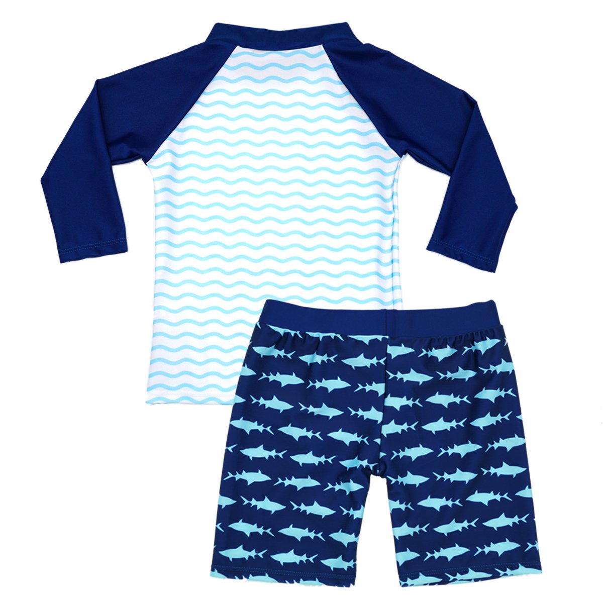 Boys Two Piece Rash Guard Swimsuits Kids Long Sleeve Sunsuit Swimwear Sets 9T