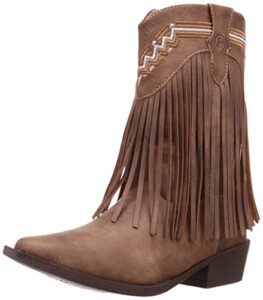 roper little kids fringes boot, brown, 1