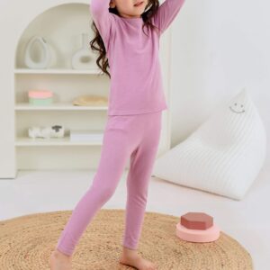 Thermal Underwear for Kids Ski Long John Set Unisex Base Layer Kids Winter Clothes Purple X-Large (110) /4T-5T