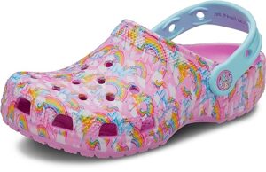 crocs classic lisa frank clogs, kids and toddler shoes, taffy pink, 3 us unisex little