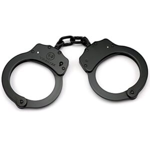 VIPERTEK Double Lock Steel Police Edition Professional Grade Handcuffs (Black)