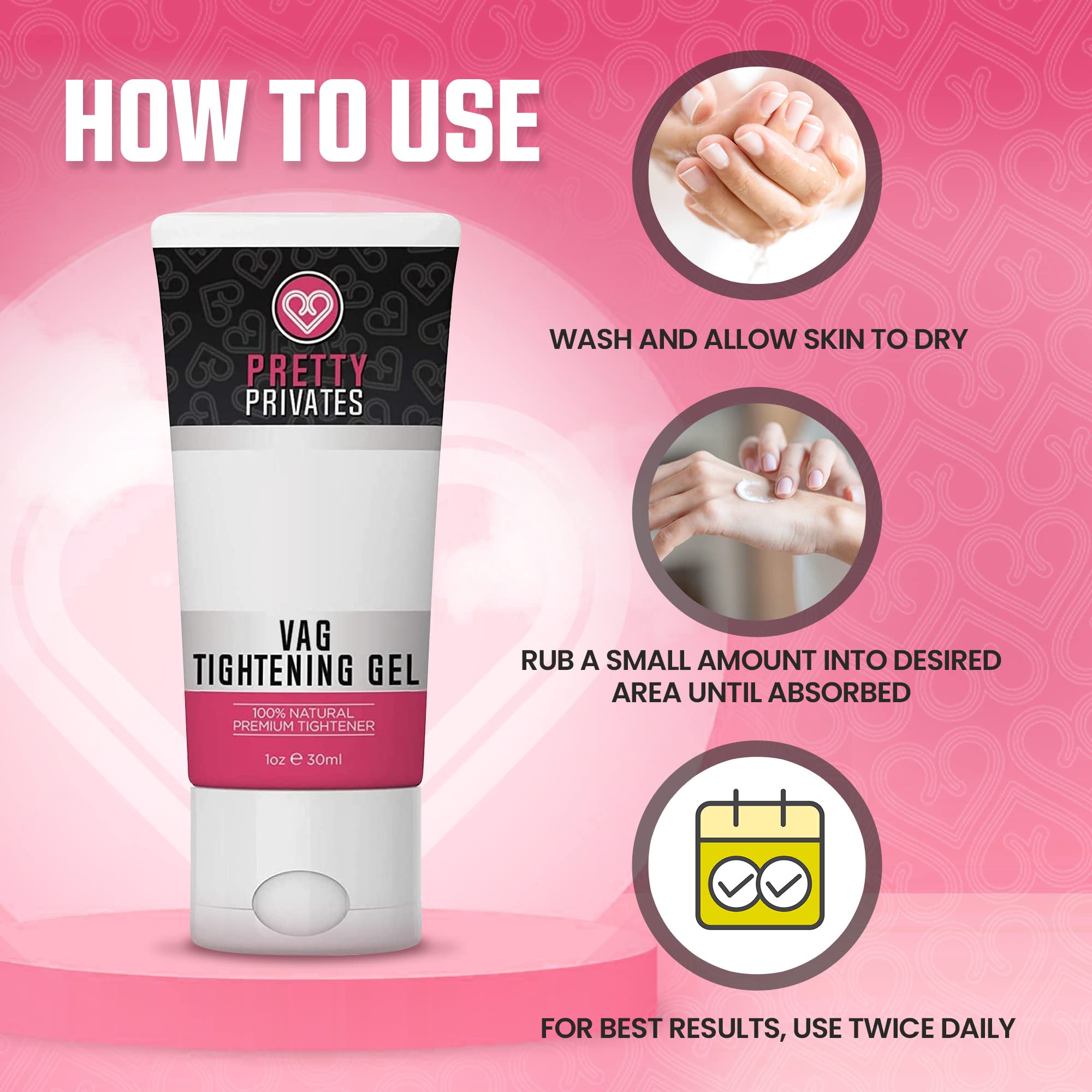 Pretty Privates Vaginal Tightening Gel - Instant Vaginal Tightening Cream for Vag, Viginal Tighter, Vaginial Tightening Product - 1 oz (30mL)