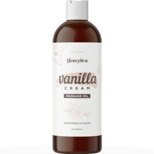 vanilla massage oil for date night - premium easy gliding sensual massaging oil with silky smooth non greasy non staining jojoba coconut and sweet almond oil - therapeutic grade non gmo and vegan