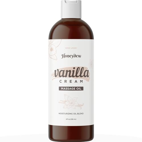 Vanilla Massage Oil for Date Night - Premium Easy Gliding Sensual Massaging Oil with Silky Smooth Non Greasy Non Staining Jojoba Coconut and Sweet Almond Oil - Therapeutic Grade Non GMO and Vegan