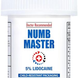 Numb Master 5% Lidocaine Topical Numbing Cream with Aloe, Vitamin E, 1 Oz Maximum Strength Topical Anesthetic Cream Pain Relief Cream for Hemorrhoid with Child Resistant Cap