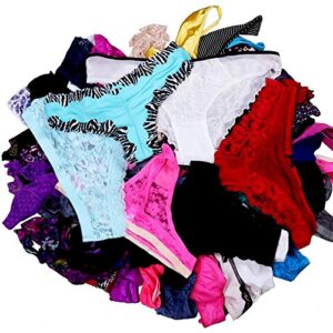 UWOCEKA Sexy Underwear, Kinds of Women T-back Thong G-string Underpants Sexy Lacy Panties, 10 Pcs, Large