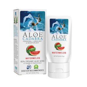 aloe cadabra personal lube, organic lubricant for her, him & couples, watermelon 2.5 ounce