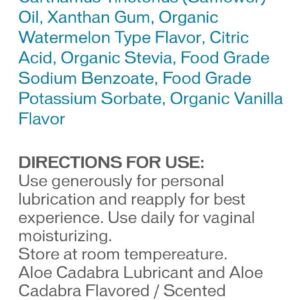 Aloe Cadabra Personal Lube, Organic Lubricant for Her, Him & Couples, Watermelon 2.5 Ounce