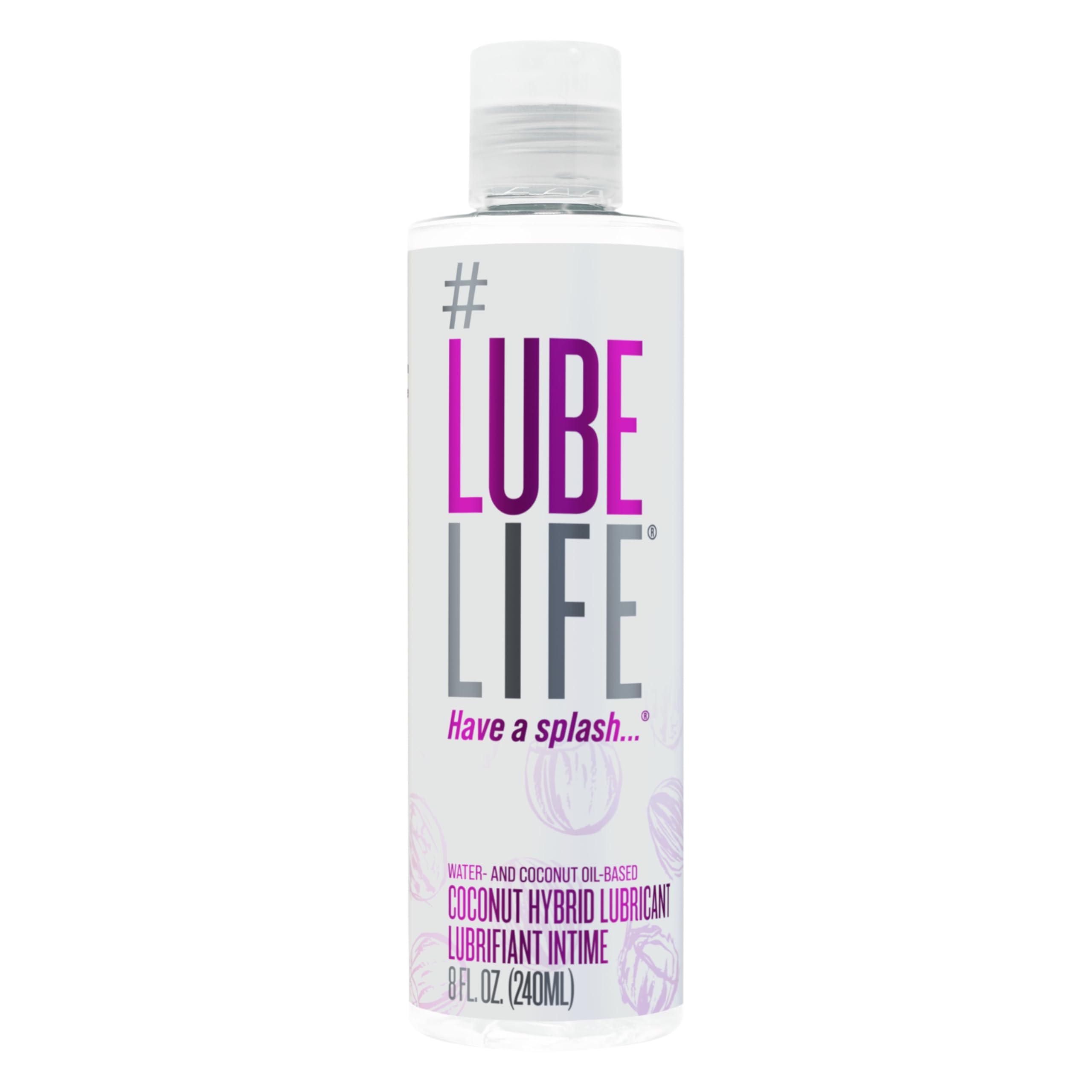 Lube Life Coconut Hybrid Lubricant, Water-Based & Coconut Oil Massage and Lube for Men, Women & Couples, 8 Fl Oz