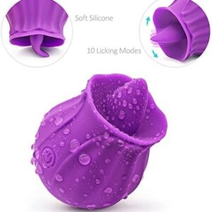 2024 New Roses Shape Sucker for Women Toy Sex Tongues Quiet 10 Speed Adult Toys Waterproof Automatic Electric Adult Toys Machine Pleasure Gifts Red US (purple1)