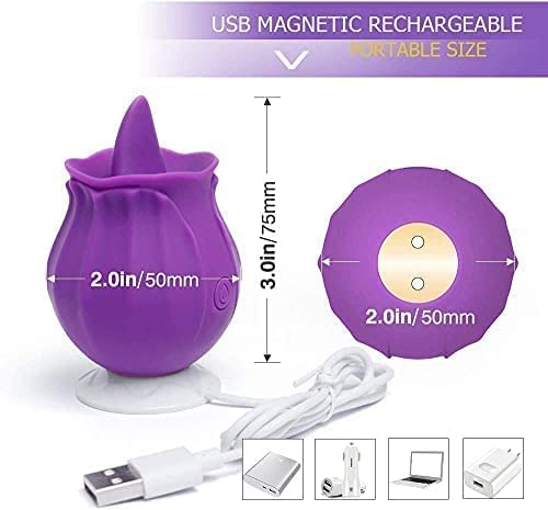 2024 New Roses Shape Sucker for Women Toy Sex Tongues Quiet 10 Speed Adult Toys Waterproof Automatic Electric Adult Toys Machine Pleasure Gifts Red US (purple1)