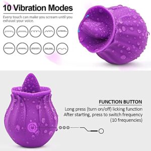 2024 New Roses Shape Sucker for Women Toy Sex Tongues Quiet 10 Speed Adult Toys Waterproof Automatic Electric Adult Toys Machine Pleasure Gifts Red US (purple1)