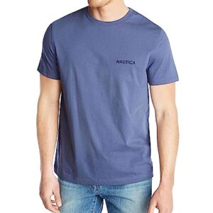 Nautica Men's Short Sleeve Solid Crew Neck T-Shirt, Blue Indigo, Medium