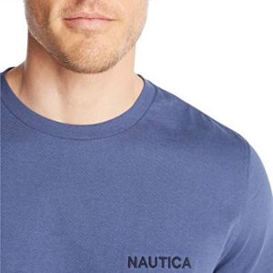 Nautica Men's Short Sleeve Solid Crew Neck T-Shirt, Blue Indigo, Medium