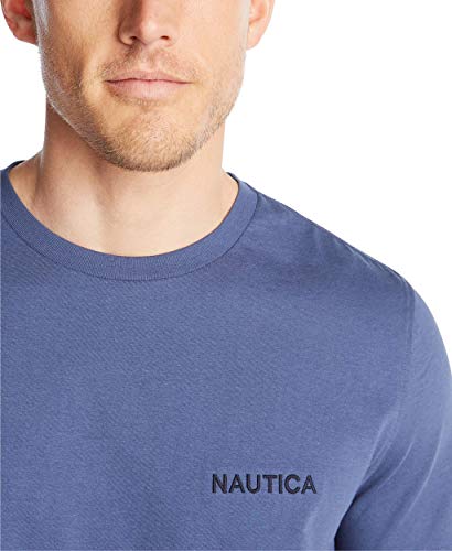 Nautica Men's Short Sleeve Solid Crew Neck T-Shirt, Blue Indigo, Medium