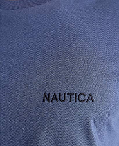 Nautica Men's Short Sleeve Solid Crew Neck T-Shirt, Blue Indigo, Medium