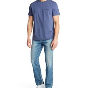 Nautica Men's Short Sleeve Solid Crew Neck T-Shirt, Blue Indigo, Medium