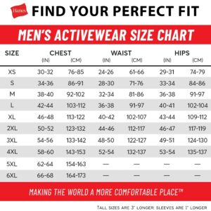 Hanes Size Originals Long Sleeve Cotton T-Shirt, Classic Crewneck Tee for Men, Available in Tall, Black, 2XT