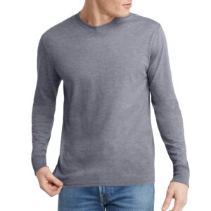 hanes size originals men's tri-blend long sleeve t-shirt, athletic navy pe heather, large tall