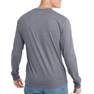 Hanes Size Originals Men's Tri-Blend Long Sleeve T-Shirt, Athletic Navy PE Heather, Large Tall