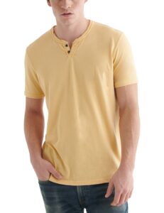 lucky brand mens venice burnout notch neck tee t shirt, jojoba, large us