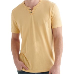 Lucky Brand mens Venice Burnout Notch Neck Tee T Shirt, Jojoba, Large US