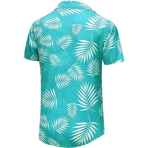 KYKU Mens Funny Hawaiian Shirt Beach Button Up Shirts Short Sleeve, Green, M