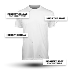 Fresh Clean Threads White Crewneck T-Shirt for Men - Pre Shrunk Soft Fitted Premium Classic Tee - Men's T Shirts Cotton Poly Blend - 3XL