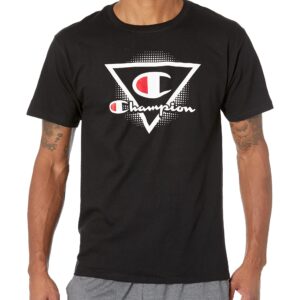 Champion Men's Classic T-Shirt, Black Triangle Graphic, Medium