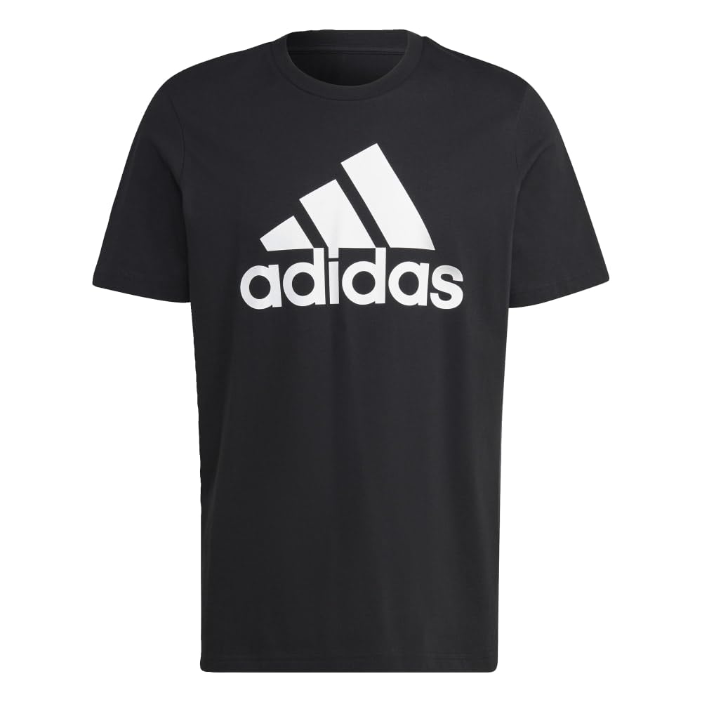 adidas Men's Essentials Single Jersey Big Logo T-Shirt, Black/White, X-Large