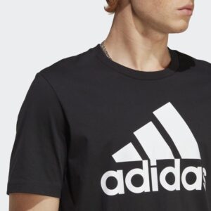 adidas Men's Essentials Single Jersey Big Logo T-Shirt, Black/White, X-Large