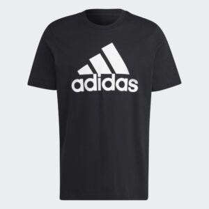 adidas Men's Essentials Single Jersey Big Logo T-Shirt, Black/White, X-Large