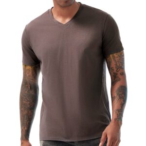 kliegou men's v neck t shirts - casual stylish tees for men coffee xxxl