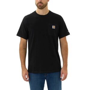 carhartt men's force relaxed fit midweight short-sleeve pocket t-shirt, black, xx-large