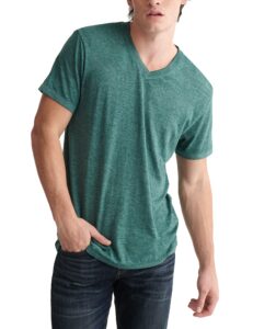 lucky brand men's venice burnout v-neck tee shirt, june bug, large